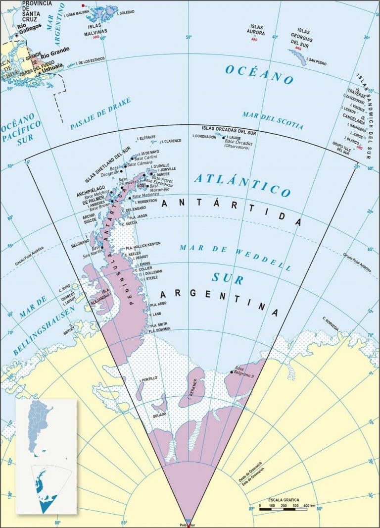 Mapa Antartida Argentina - Argentour